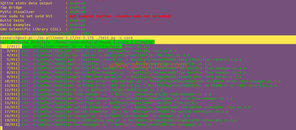 Outlook of Installing Ns3 on Ubuntu