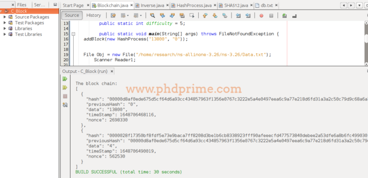 Deployment of Blockchain Simulation