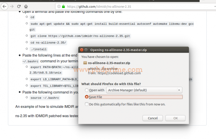 Executing Ns2 Installation in Windows 10