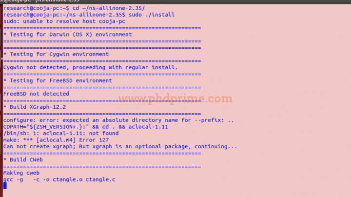 Steps Required Installing Network Simulator 2