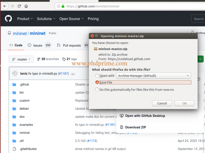Mininet download Guidance